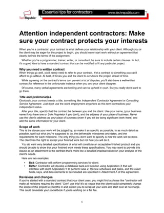 Contractor tips | PDF | Career Advice | Careers
