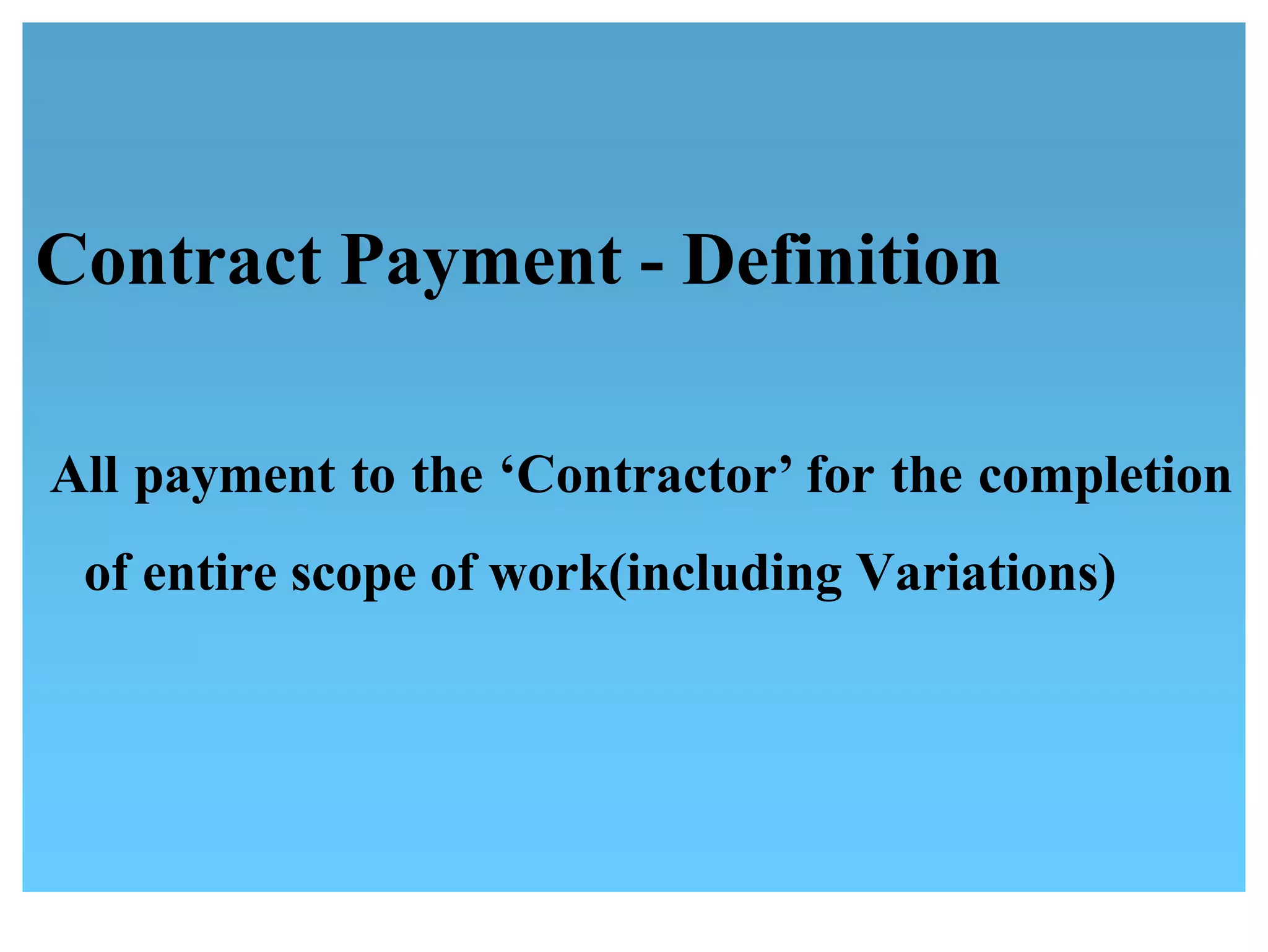 Contract payment and variation | PDF