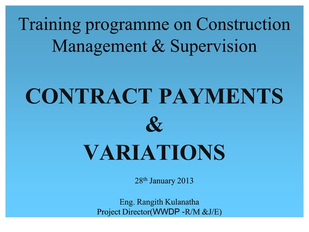 Contract payment and variation | PDF