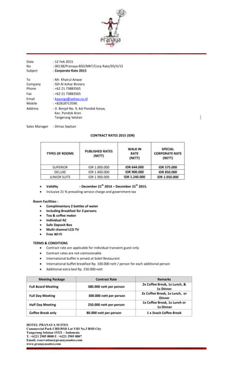 Contract rate sdi al azhar bintaro 2015 | PDF