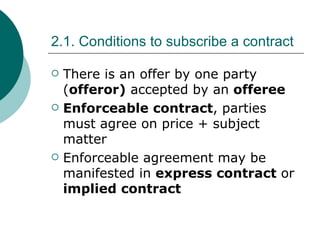 Contracts. Types and characteristics | PPT