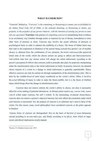 Indian and English Laws on Coercion. | DOCX