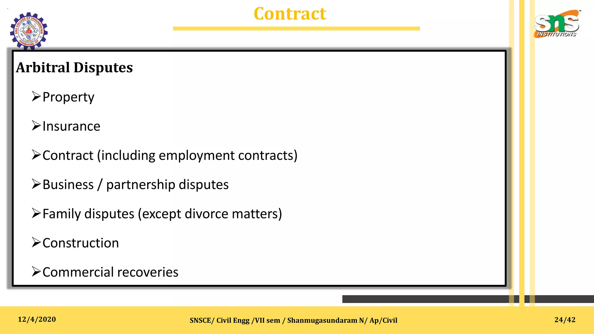 Contracts - Estimation, Costing and Valuation Engineering | PPTX