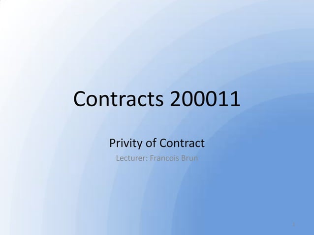 Contracts - Privity lecture | PPTX | Life Insurance | Insurance