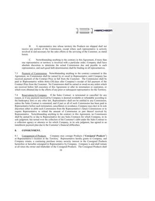 Contract sales representative agreement | PDF