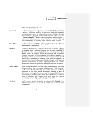 Contract sales representative agreement | PDF