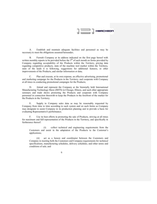 Contract sales representative agreement | PDF