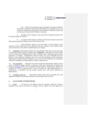 Contract sales representative agreement | PDF