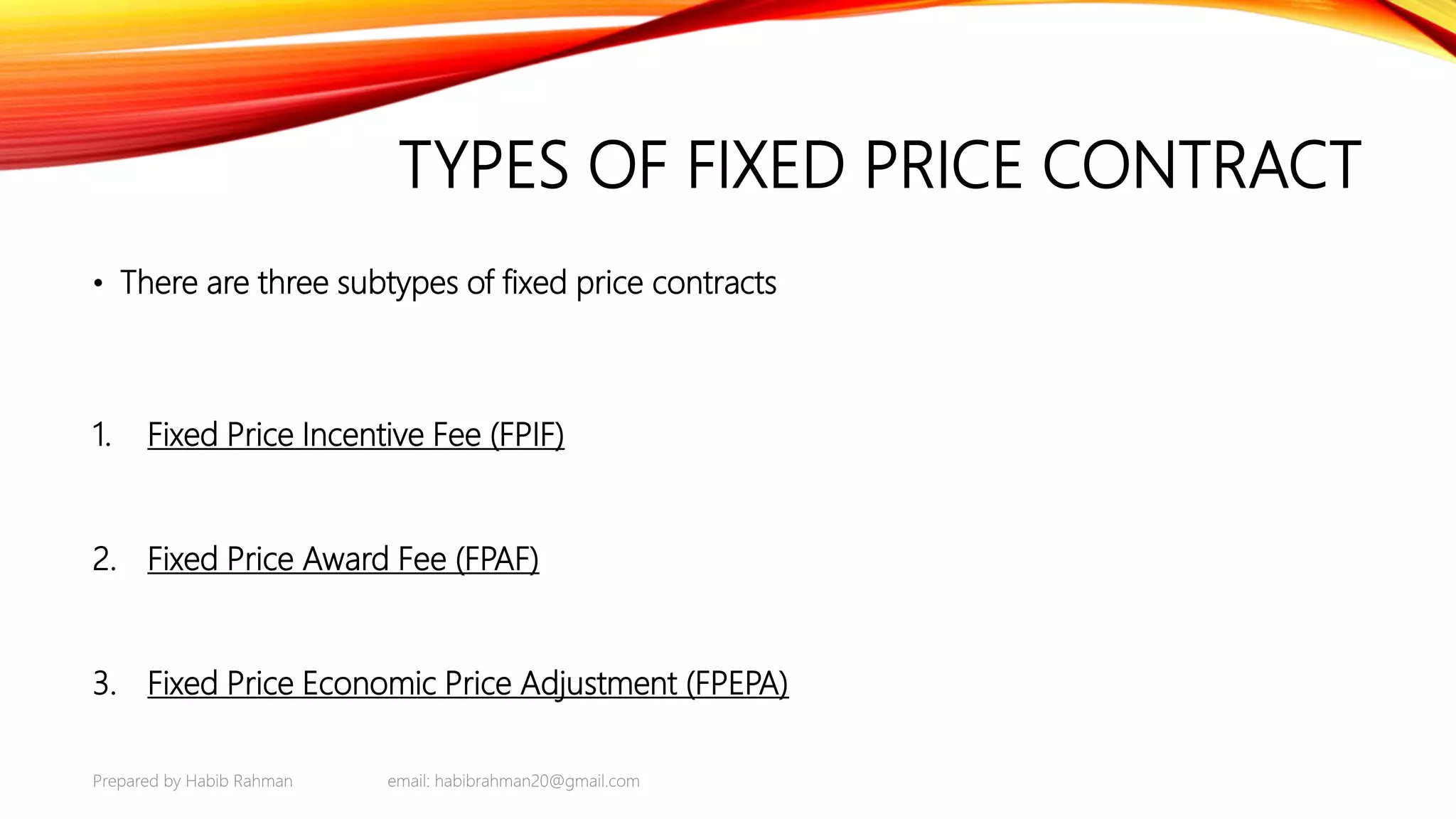 Contracts and Types (Project Management) | PPTX