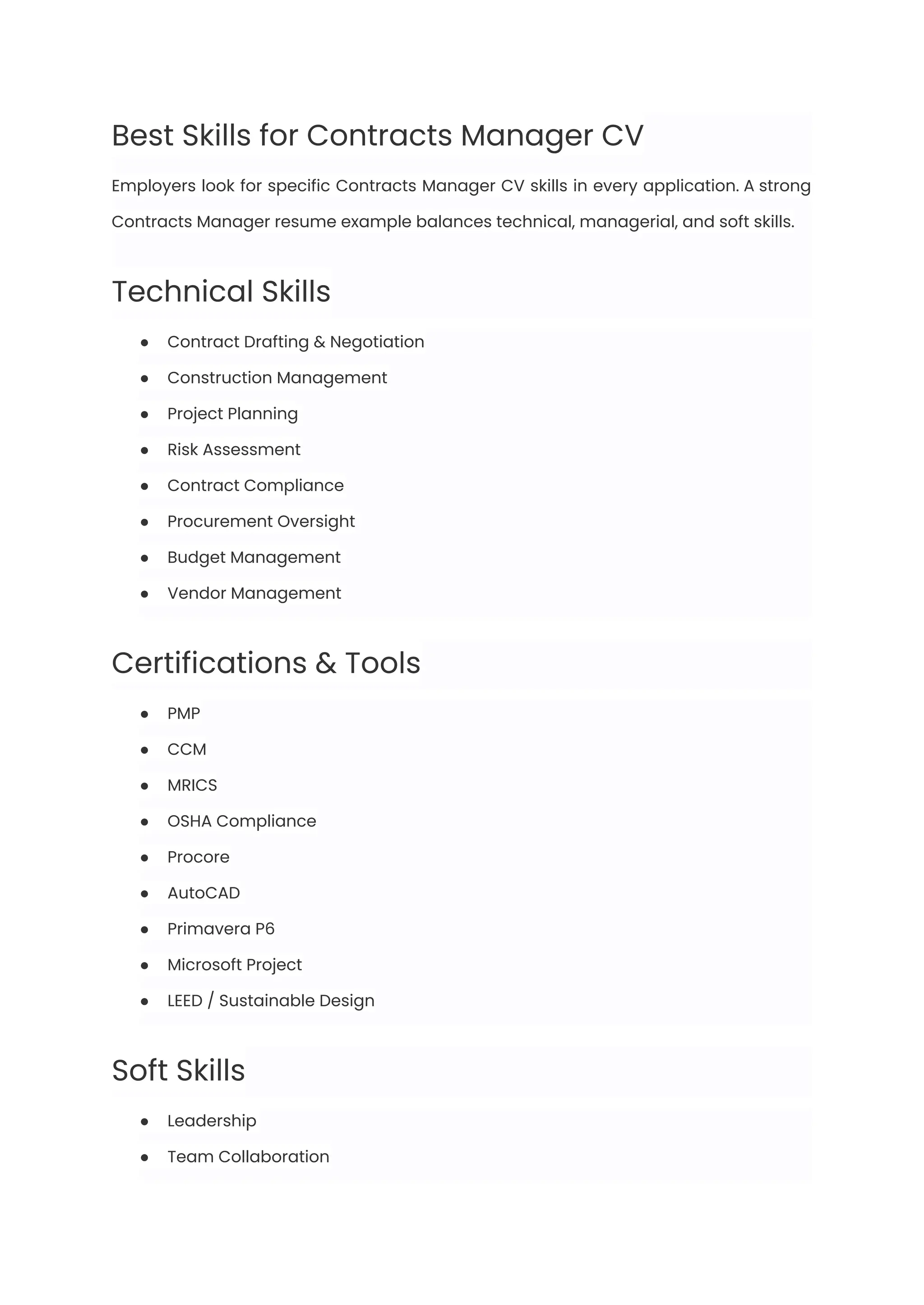Contracts Manager Resume Examples & Writing Guide for 2025 | PDF