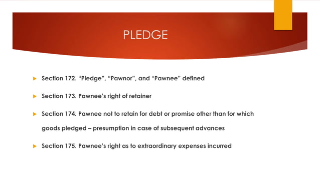 Pledge v. Mortgage | PPT