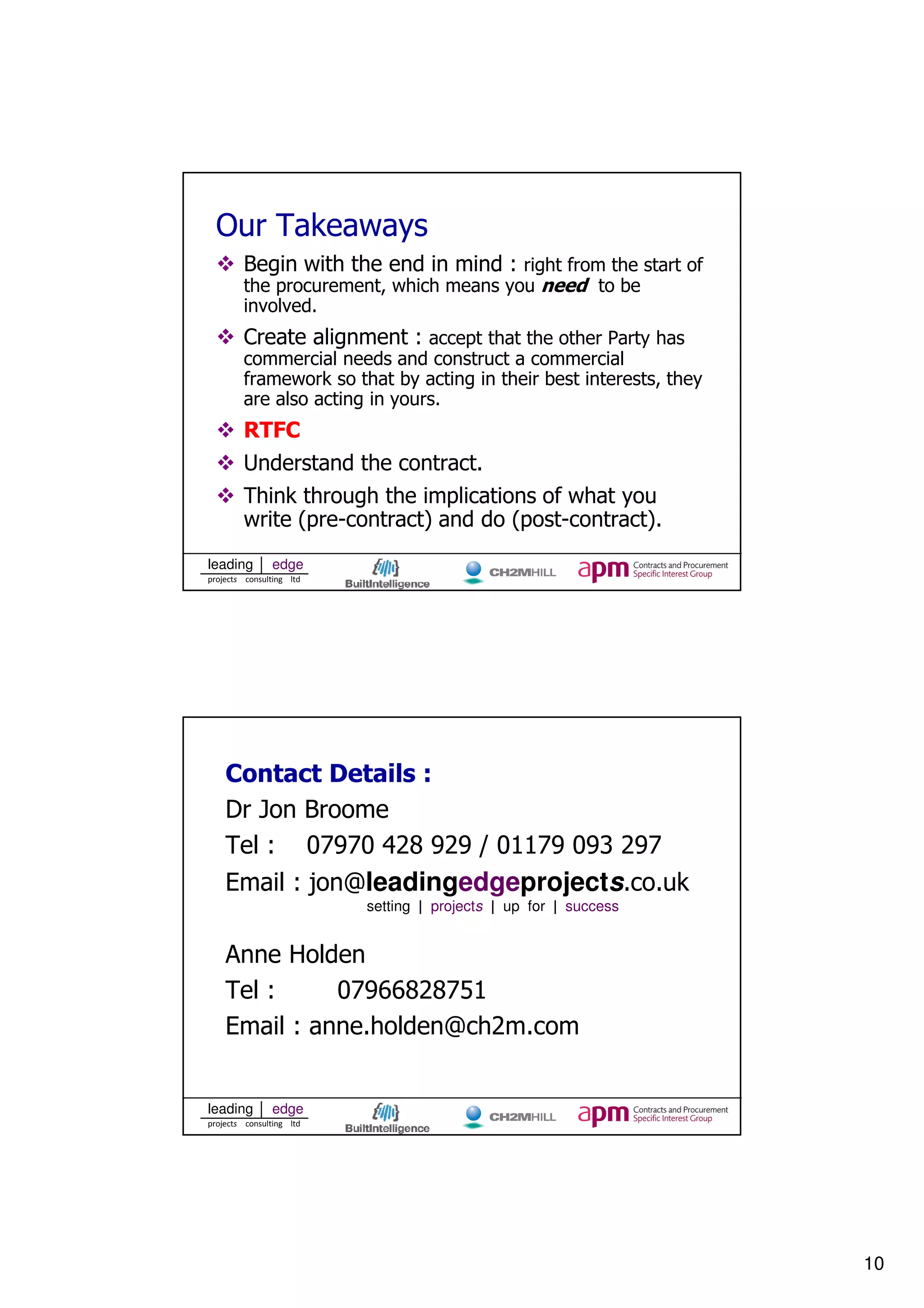 APM Presents - Contracts and Procurement: what you must know to get the ...