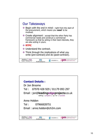 APM Presents - Contracts and Procurement: what you must know to get the ...