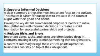 Contract Summary Explained Benefits & Key Elements.pptx