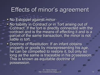Contracts With The Minor | PPT