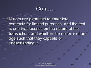 Contracts With The Minor | PPT