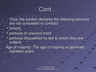 Contracts With The Minor | PPT