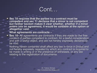 Contracts With The Minor | PPT