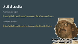 Contract testing. Getting started with Pact IO. | PDF