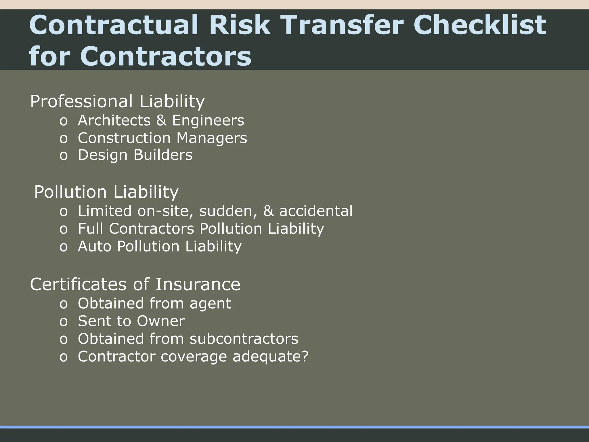 Contractual-Risk-Transfer-Presentation.ppt | Home Insurance | Insurance