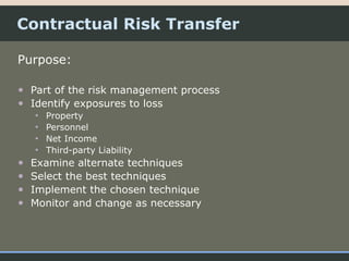 Contractual-Risk-Transfer-Presentation.ppt | Home Insurance | Insurance