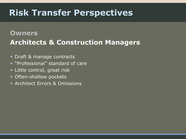 Contractual-Risk-Transfer-Presentation.ppt | Home Insurance | Insurance