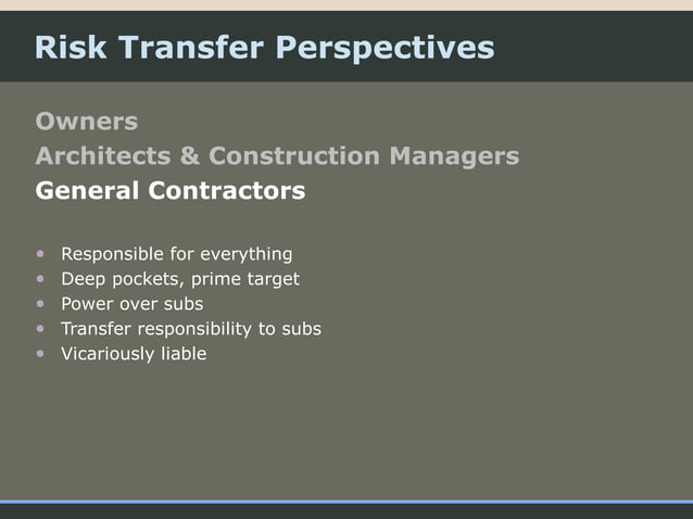 Contractual-Risk-Transfer-Presentation.ppt | Home Insurance | Insurance