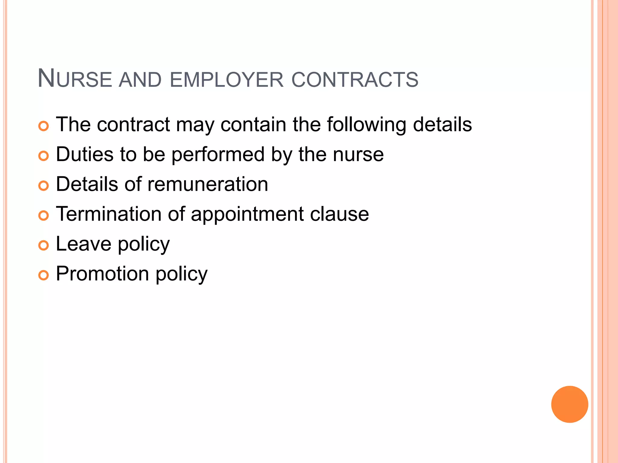 Contractual arrangements in nursing | PPTX