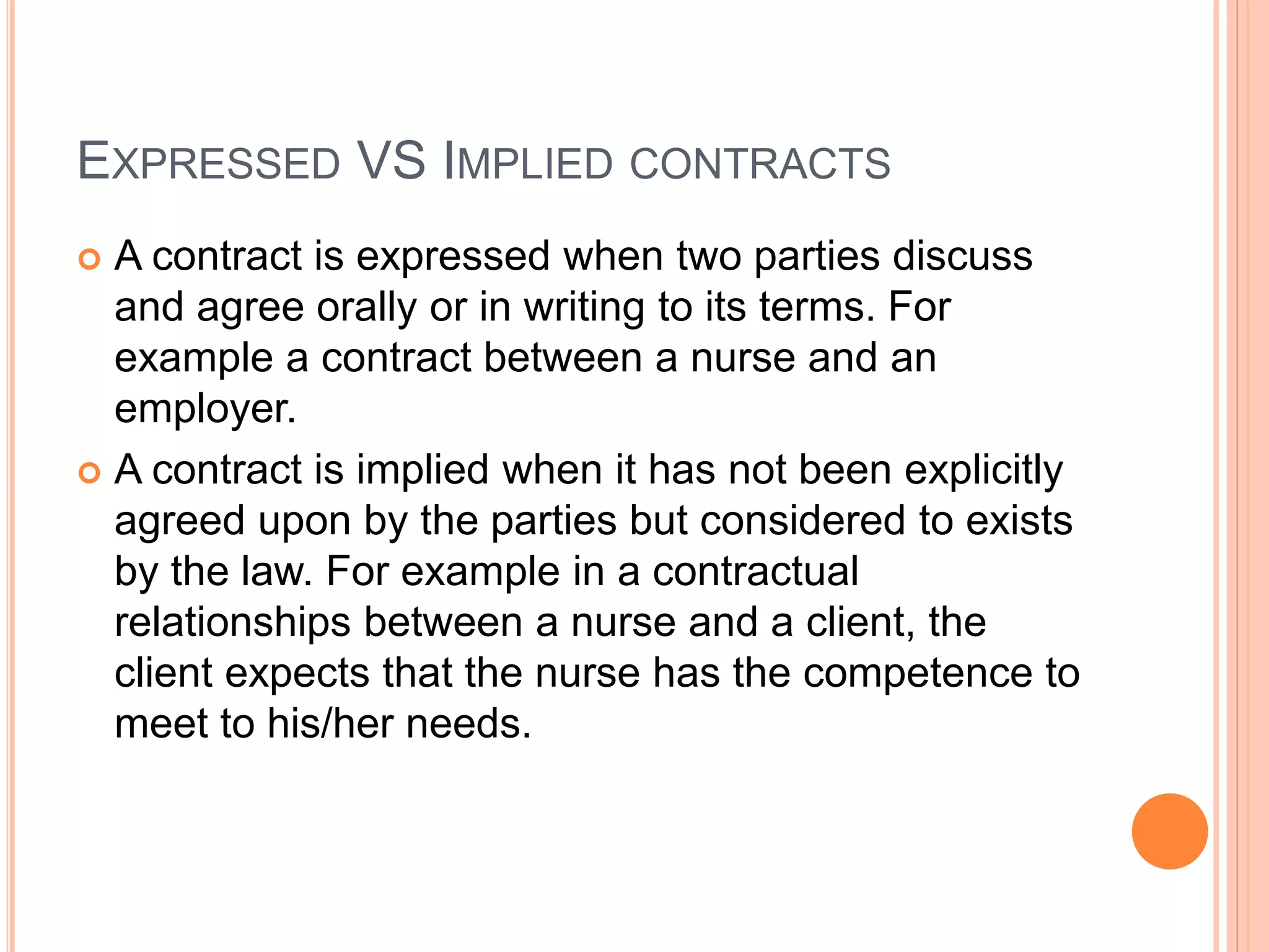 Contractual arrangements in nursing | PPTX