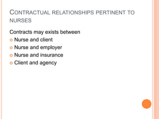Contractual arrangements in nursing | PPTX