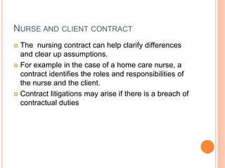 Contractual arrangements in nursing | PPTX