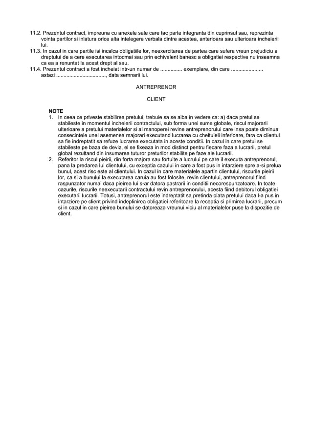 Contractul de antrepriza | PDF