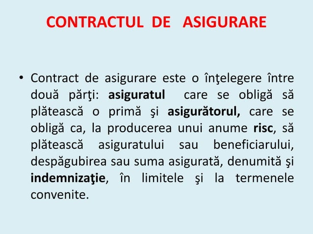 Contractul de asigurare | PPT