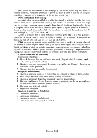 Contractul de leasing și franchising | DOCX