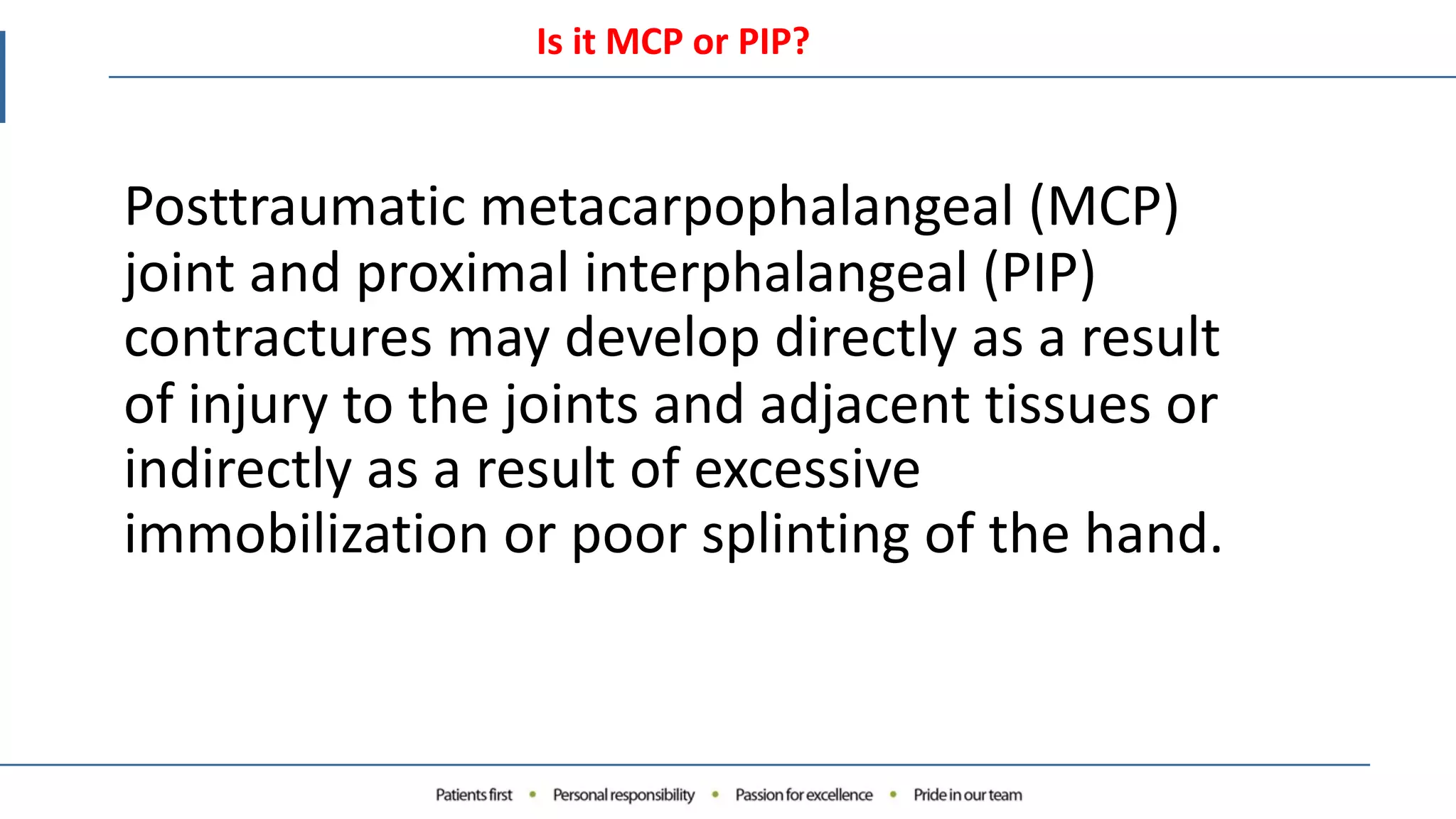 Posttraumatic Metacarpophalangeal and Proximal Interphalangeal Joint ...