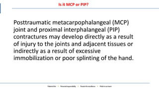 Posttraumatic Metacarpophalangeal and Proximal Interphalangeal Joint ...