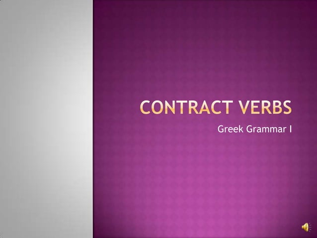 Contract verbs | PPTX