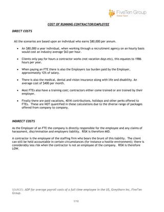 Contract Vs FTE FACTS | PDF
