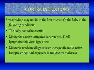 Contra indications of breast feeding | PPTX