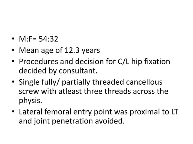 Contralateral fixation of scfe | PPT