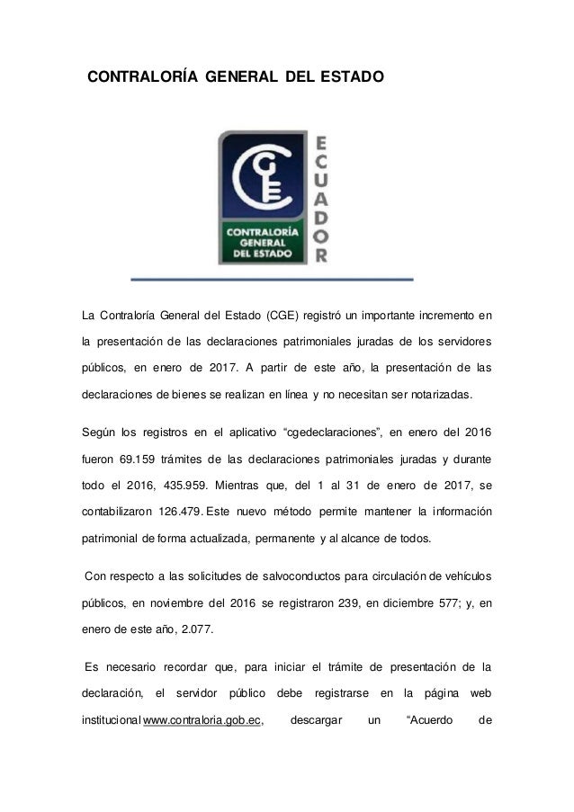 Contraloría general del estado