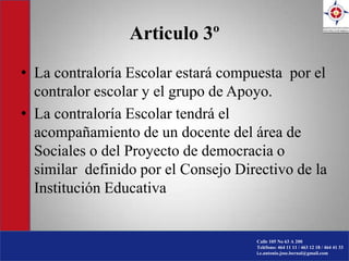 Contraloria escolar | PPTX