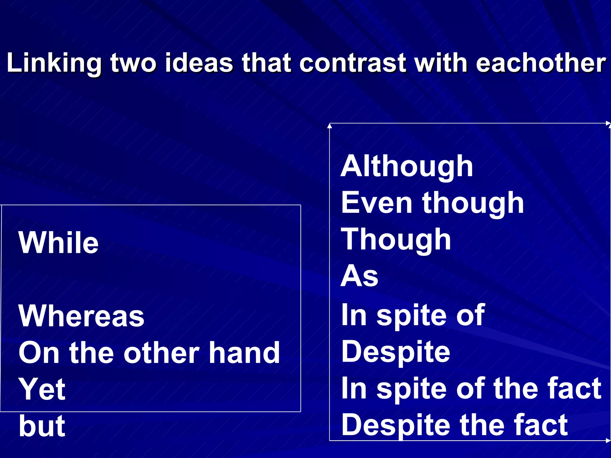 Concession and Contrast - Linking Words | PPS