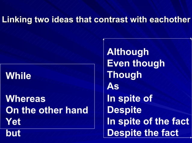 Concession and Contrast - Linking Words | PPS