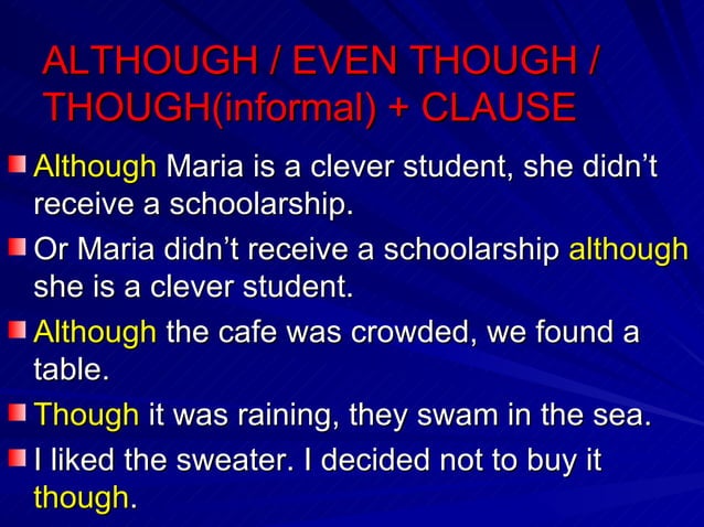 Concession and Contrast - Linking Words | PPS