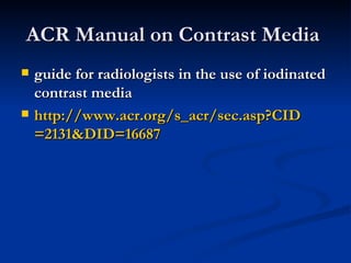 Contrast Agents Introduction to Radiology | PPT