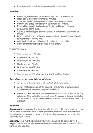 Contrast Bath Therapy - Physiotherapy - Dr Rohit Bhaskar | PDF