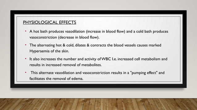 CONTRAST BATH method used for physiotherapy | PPTX | First Aid | Injuries