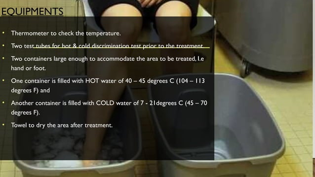 CONTRAST BATH method used for physiotherapy | PPTX | First Aid | Injuries