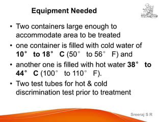 Contrast Bath in Physiotherapy SRS | PPTX